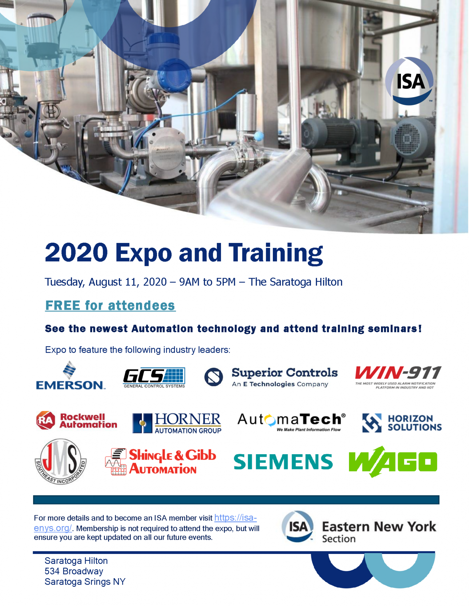 ISA ENYS 2020 Expo and Training – CANCELLED